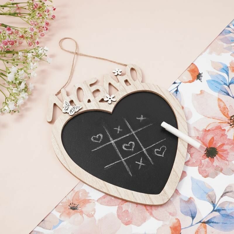 Доска меловая "Сердце" для заметок, размер 27*24*08 см, мелок в комплекте