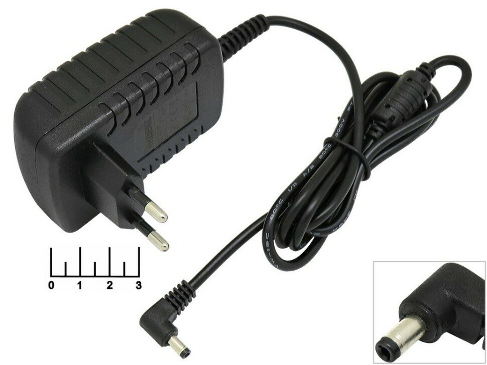 Блок питания 15V 1.2A AC-N1420-Y-1.5M импульсный (4.0*1.7) (+ внутри) (угол) Яндекс (штырь 8мм)