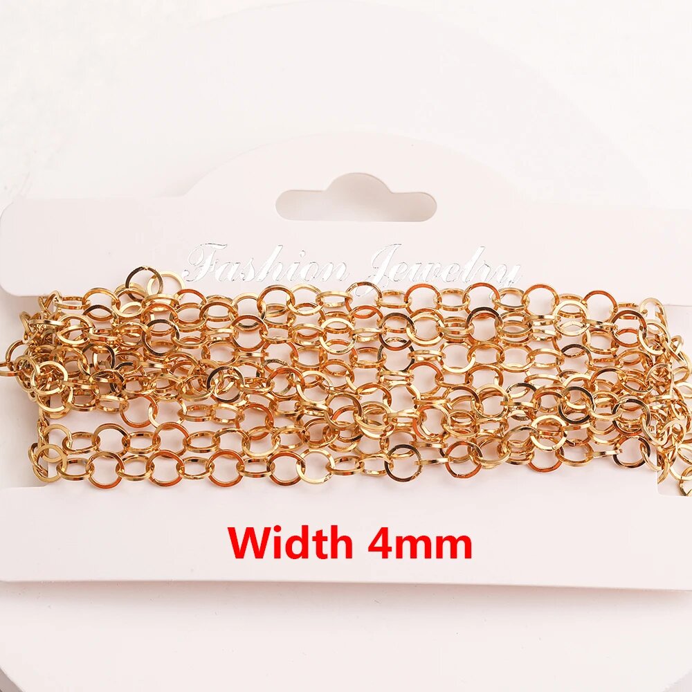 Кубинские цепочки из нержавеющей стали 2 метра 2/3/4/5 мм Gold 4mm