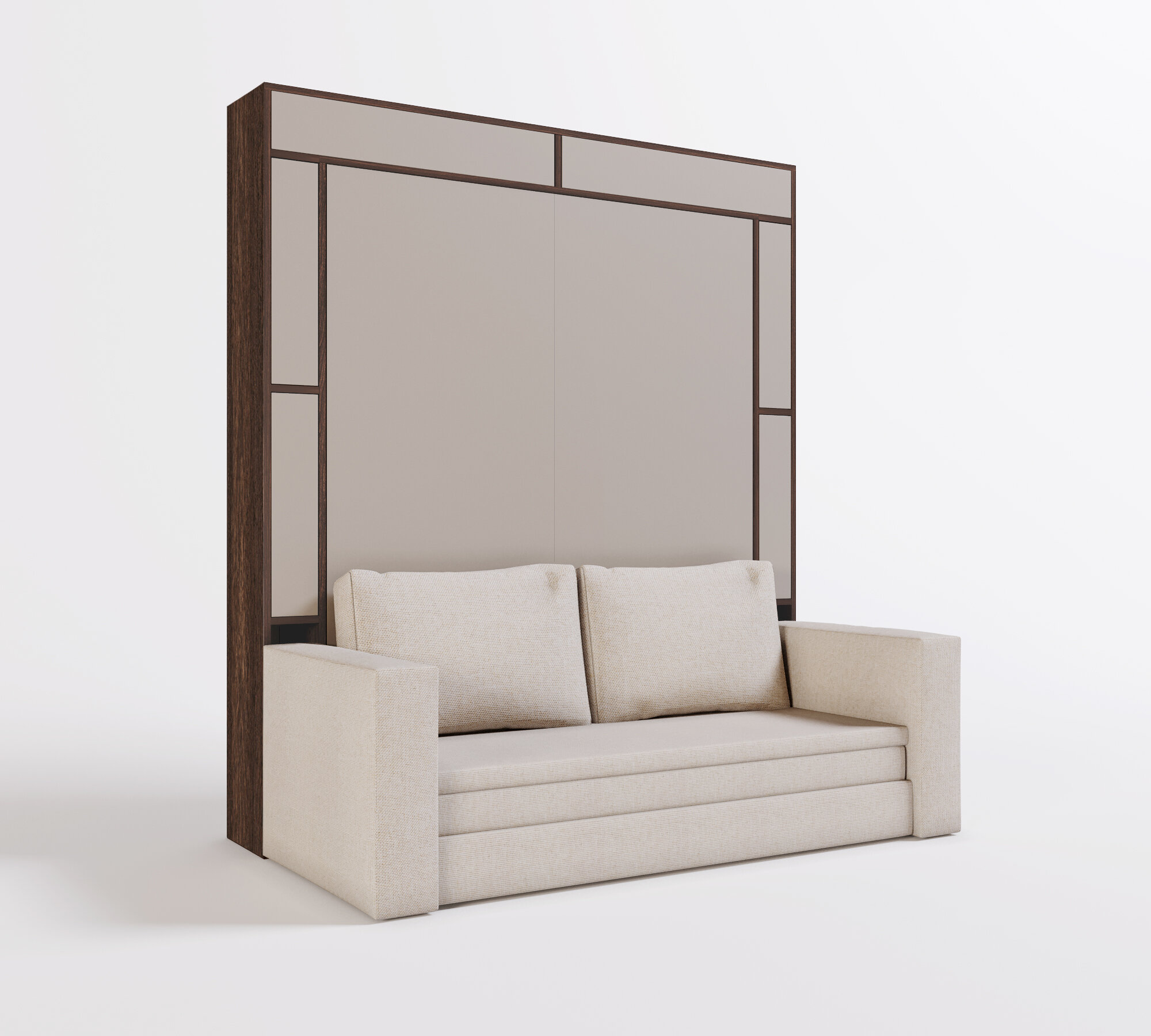 Шкаф кровать-трансформер с диваном Летто Гранде 1400 Форма Лайт Космо