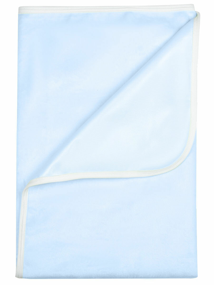 Пелёнка Bamboola непромокаемая, тёплая, для коляски, из велюра, 50х70 см, Голубой