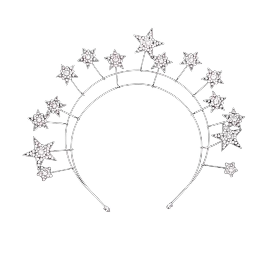 Bride Tiaras Star Tiaras Headband Wedding Tiaras Rhinestones Star Headband