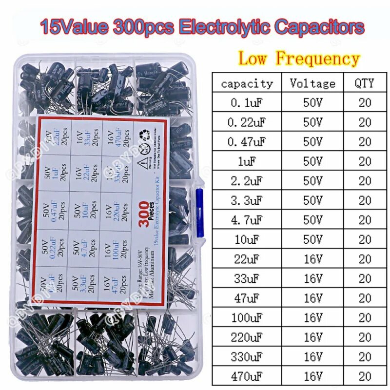 Набор электролитических конденсаторов 300 шт.