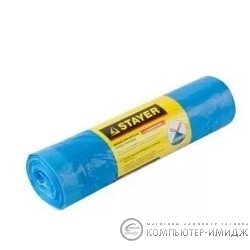 Мешки особопрочные STAYER "Comfort" для сбора мусора, голубые, 120л, 50шт [39156-120]