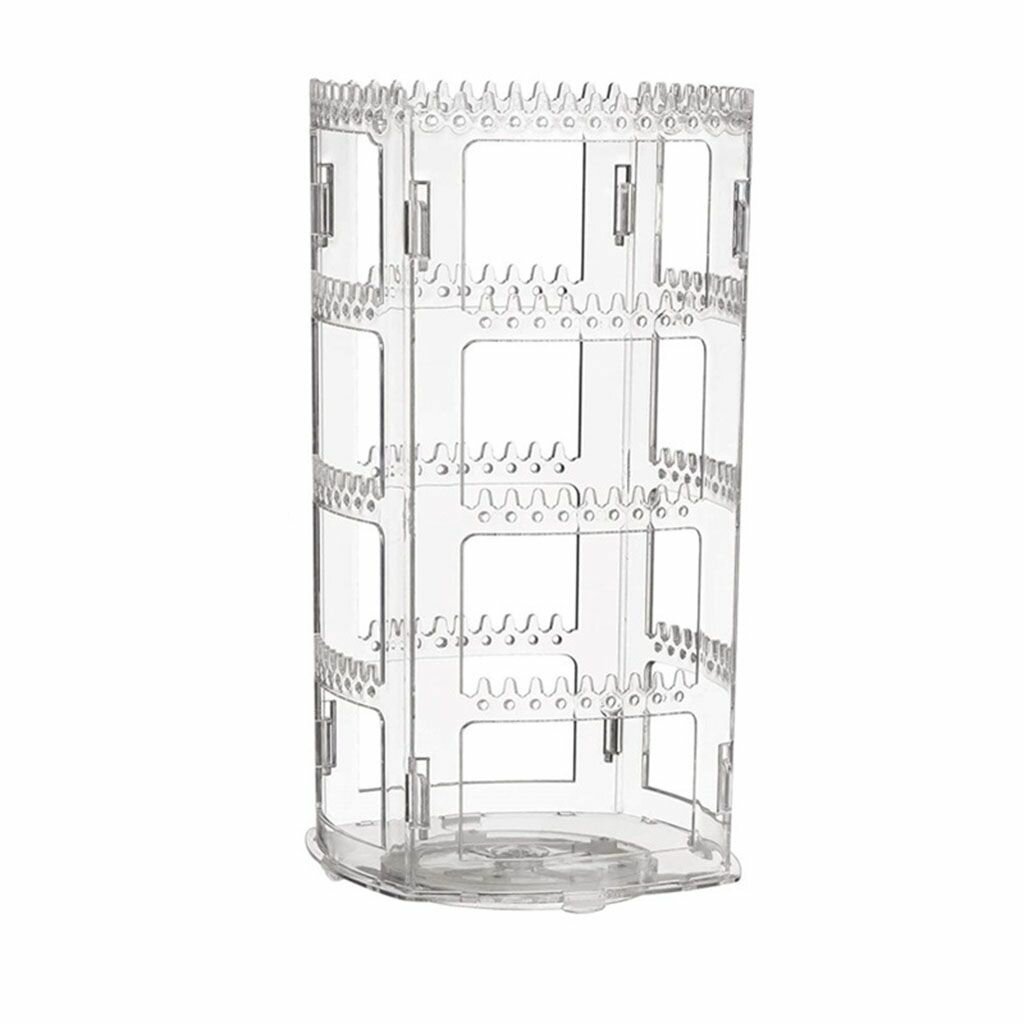 Вращающийся на 360 градусов прозрачный держатель для сережек, 4-х ярусный органайзер ювелирных изделий, классическая стойка-подставка