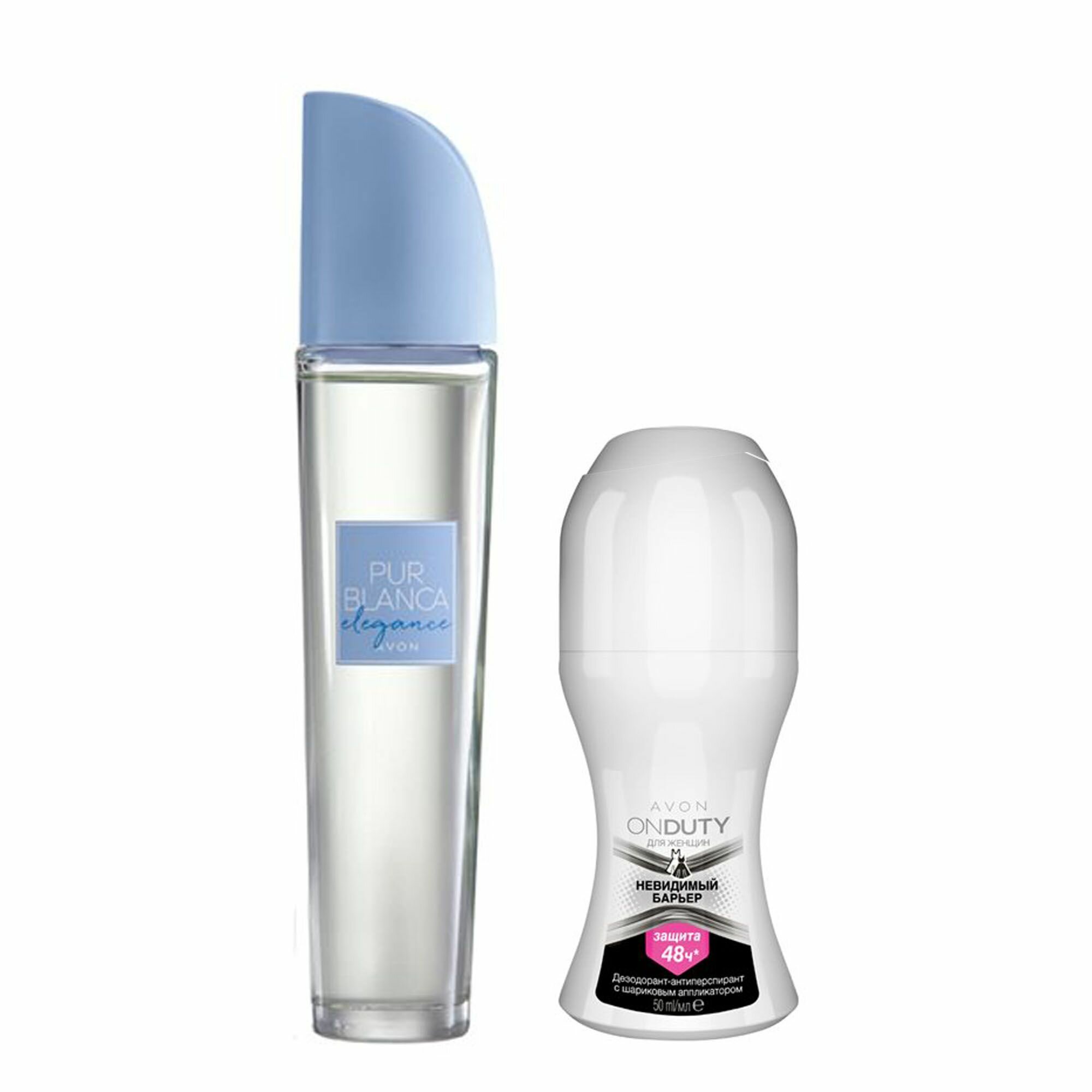 AVON Набор Pur Blanca Elegance, 50 мл + дезодорант. Туалетная вода