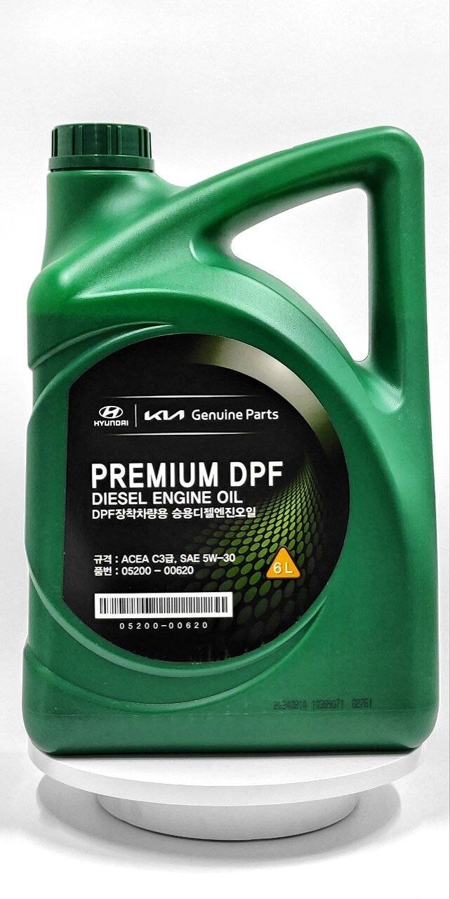 Масло моторное синтетическое HYUNDAI KIA Premium DPF Diesel 5W 30 6л 05200 00620 HYUNDAI/KIA 0520000620