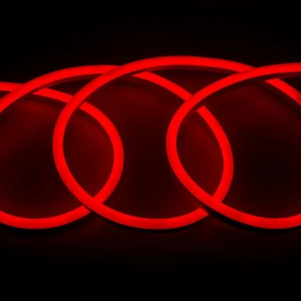 Гибкий неон 220V 9.6W/m красный/8x16 (GLS-2835-120-9.6-220-NL-IP67-R) GENERAL