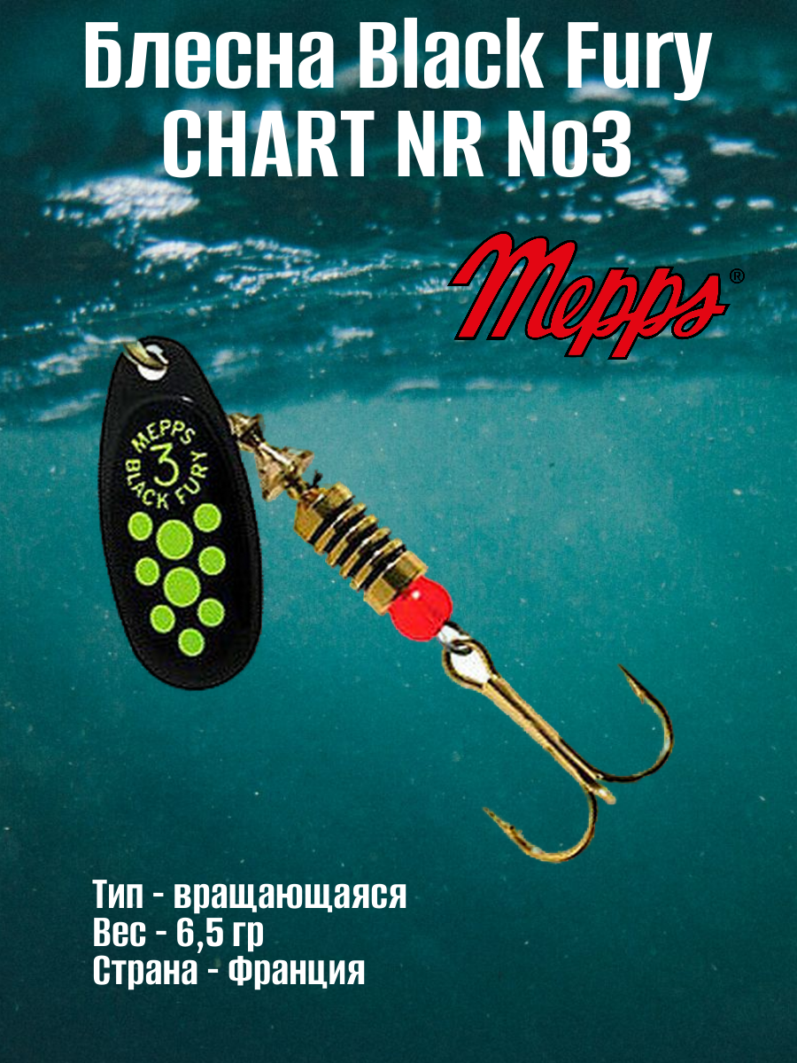Блесна Black Fury CHART NR №3 (6,5 г) мепс
