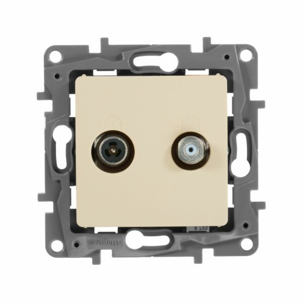 2 шт. Legrand Etika Слоновая кость Розетка TV/SAT 2-х кабельная, 672357