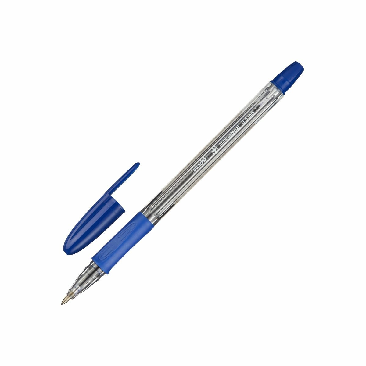 Ручка шариковая Attache Antibacterial А03 (0.5мм, синяя, корпус прозрачный), 144шт.