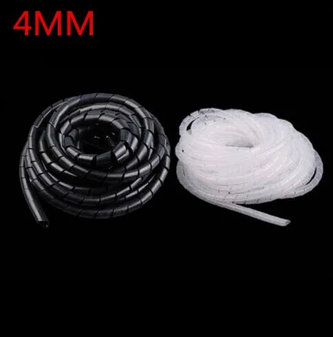 Спиральная оберточная лента SWB-04, диаметр 4 мм, длина около 21,5 м, черный корпус кабеля, кабельные муфты, намоточная труба, спиральная упаковка