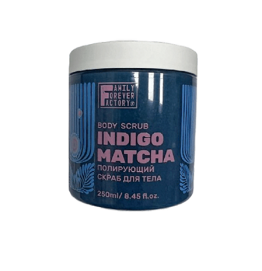 Полирующий скраб для тела Family Forever Factory, Голубая матча, 250 мл