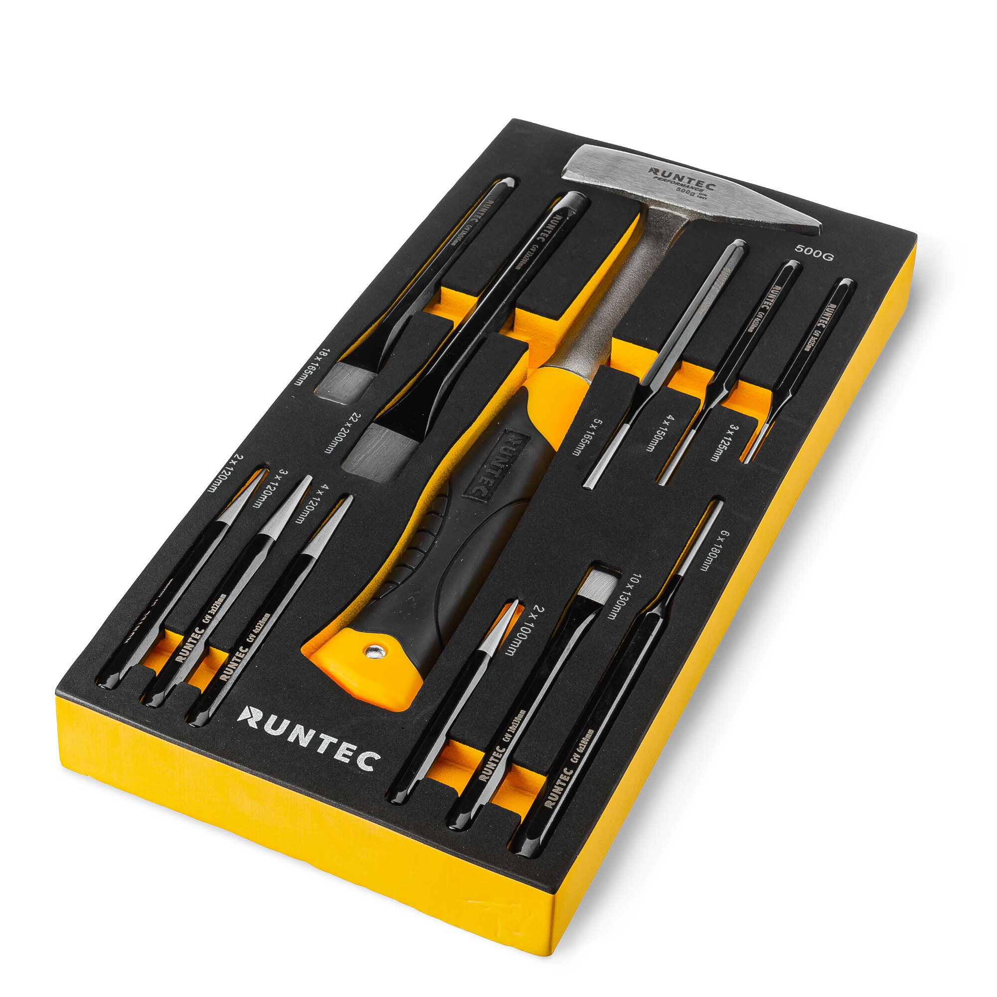 RUNTEC RT-PC1E12 Набор ударно-рычажного инструмента RUNTEC в ложементе EVA, 12 предметов