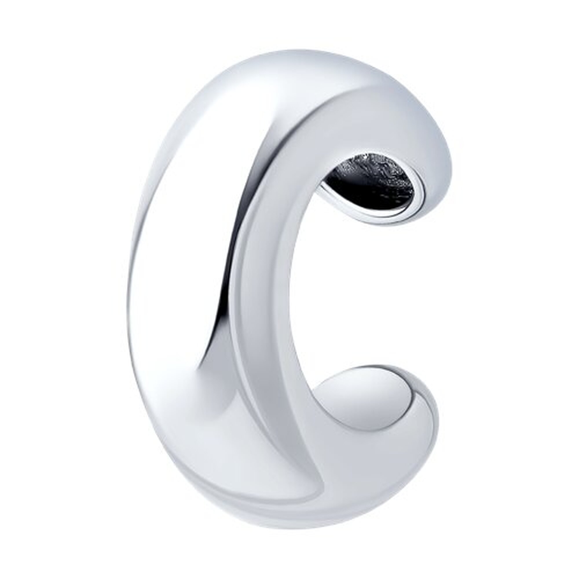 Моносерьга, серебро, 925 проба, родирование