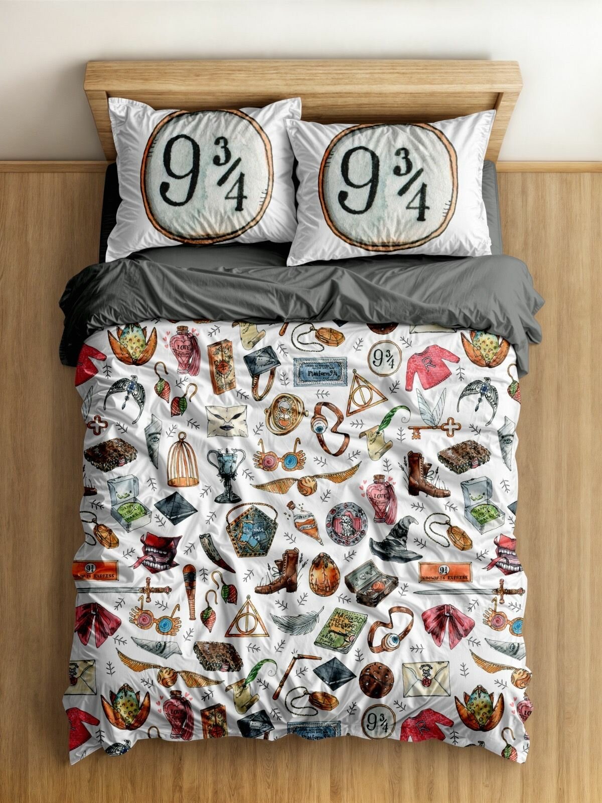Арт комплект постельного белья Гарри Поттер , Евро, Пододеяльник 200/200, 50/70