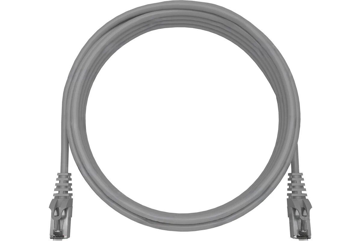 NTSS Патч-корд 2xRJ45/8P8C T568B UTP CAT5e LSZH 3 м серый сетевой кабель класса 5e