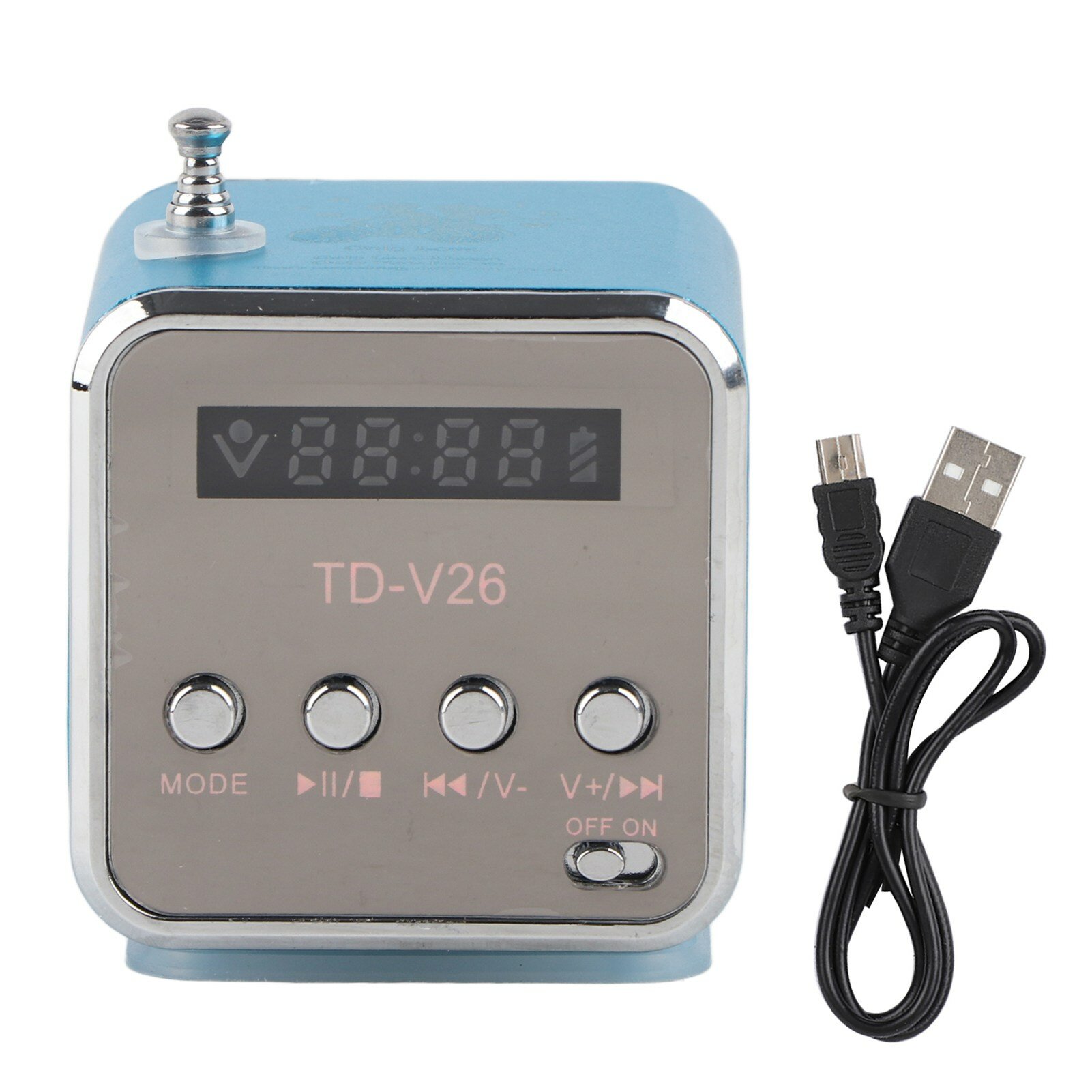 Mini Speaker Music Player Portable FM Radio PC Fashion Support TF Card and U Disk Blue