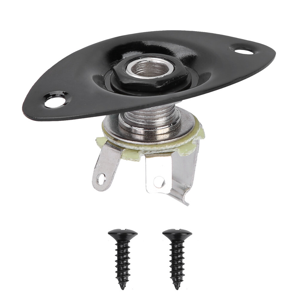 1/4 Гитарного Выходного Входного разъема 6,35 мм для Электрогитар И Басов Музыкального Черного цвета