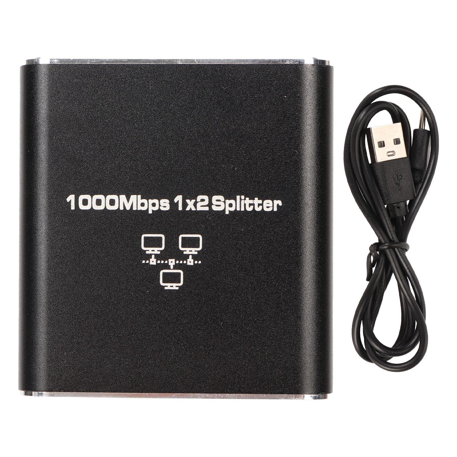 Разветвитель Ethernet RJ45, сетевой порт 1 на 2, гигабитный коммутатор из алюминиевого сплава, высокоскоростной сетевой адаптер 1000 Мбит/с для подключения к Интернету