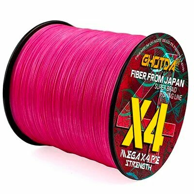 GHOTDA Плетеная леска 4 нити 300 м Розовый, 0.11MM-10LB, Pink