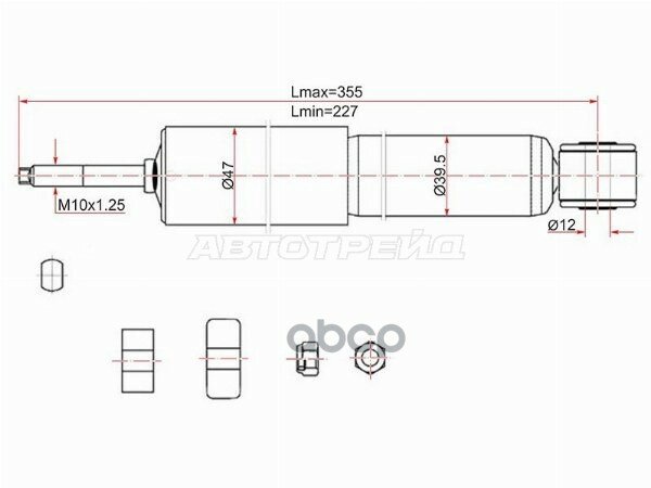 Амортизатор Toyota Lite Ace Noah 96-01 / Town Ace Noah 96-01 (Спереди/ Справа=Слева) Sat арт. ST-48500-29675