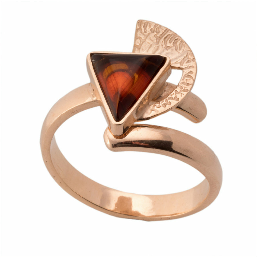 Кольцо Amberprofi, серебро, 925 проба, родирование, янтарь