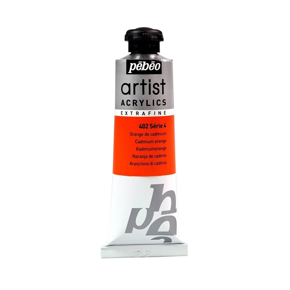 Краска акриловая Pebeo Artist Acrylics extra fine, №4, 37 мл, кадмий оранжевый