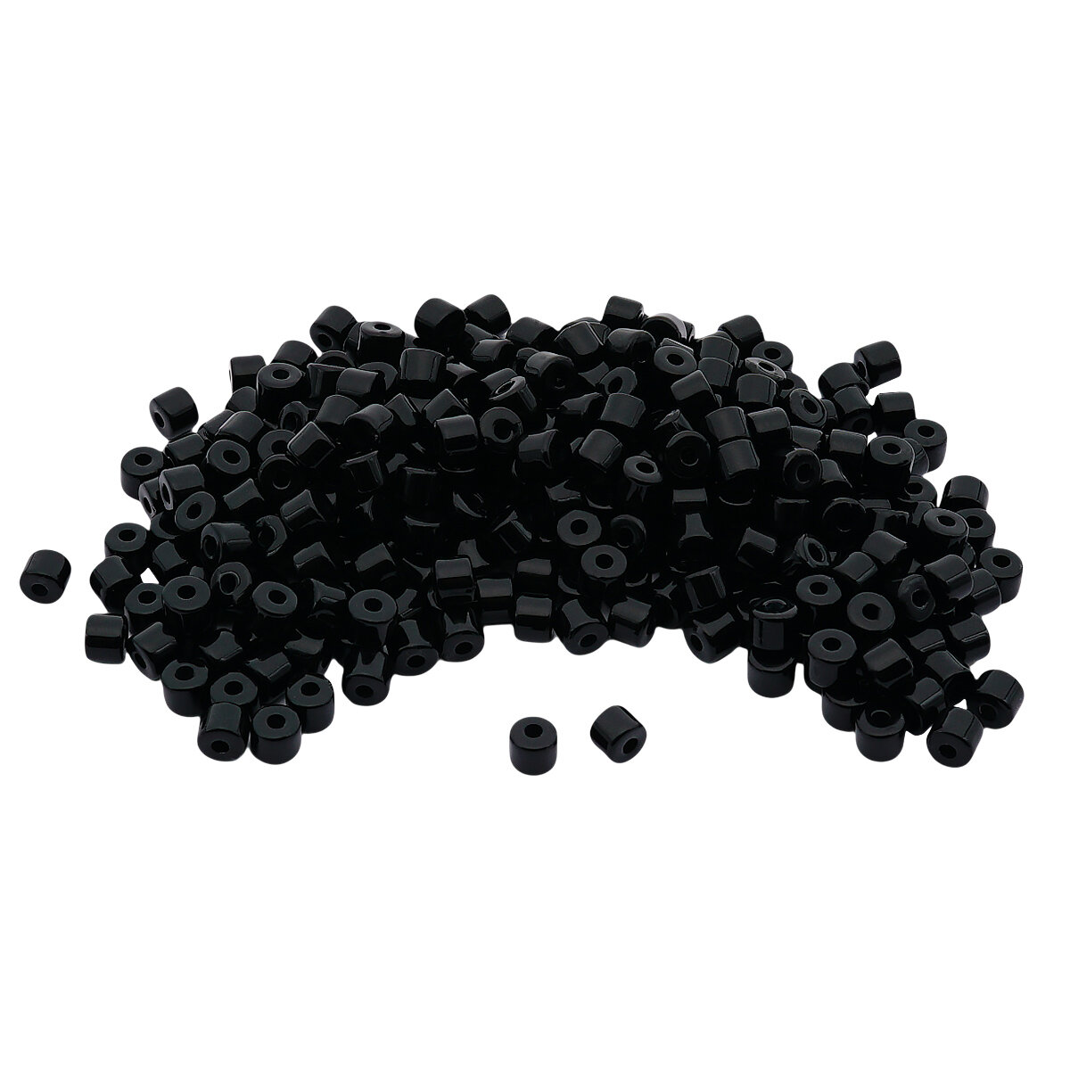 Бусины пластиковые, цилиндр, 5*6мм, 50гр Astra&Craft (018 черный)