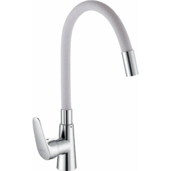 Смеситель для кухни D-lin с силиконовым изливом D155302-2, серый и хром