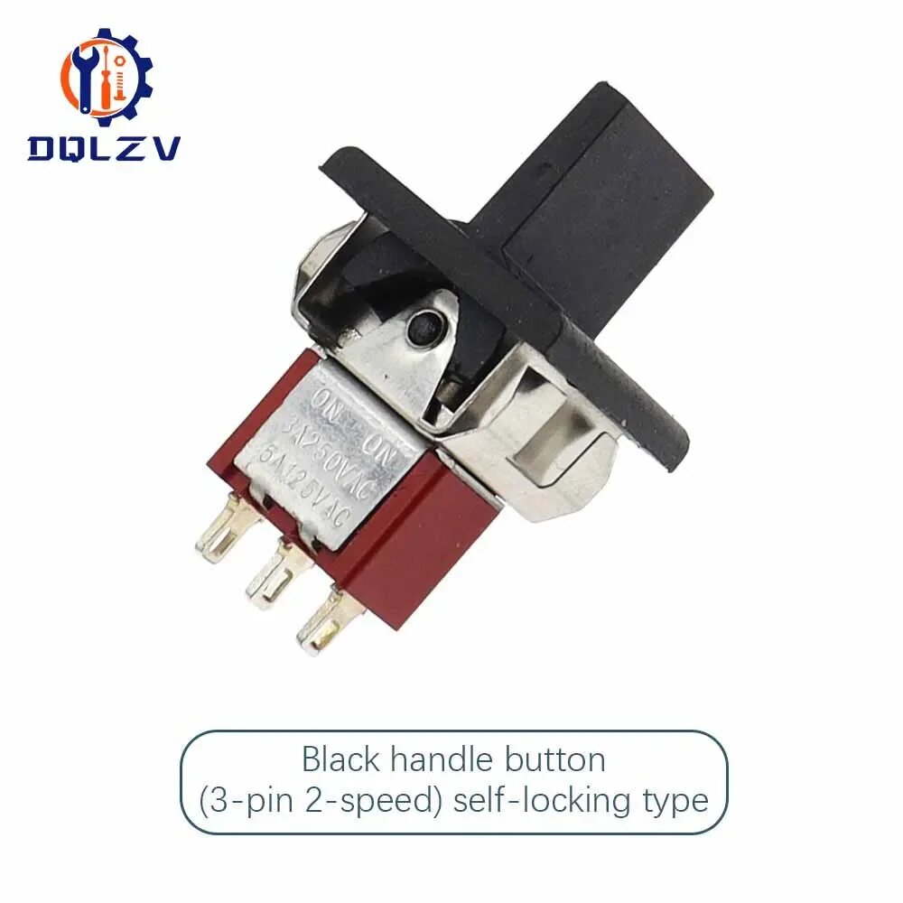 Переключатель SPDT DPDT DQLZV Black Reset 3Pin