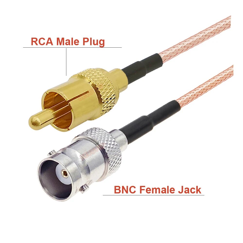 Коаксиальный кабель RCA-BNC, RG316, 50 Ом, 1M