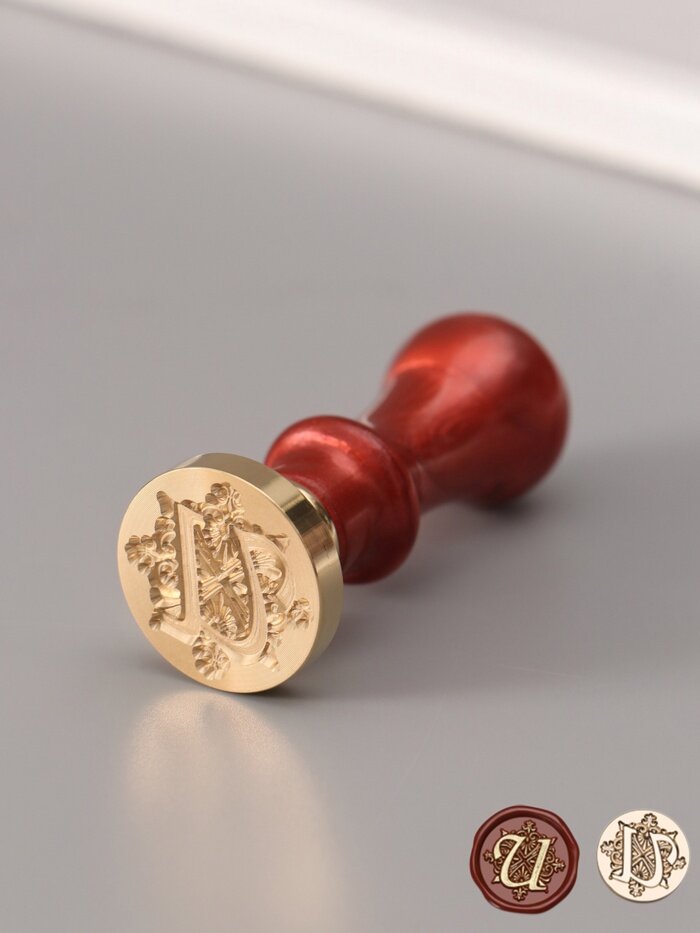 Печать для сургуча с пластиковой ручкой «Буква U на вензеле», 2.5×2.5×6.3 см