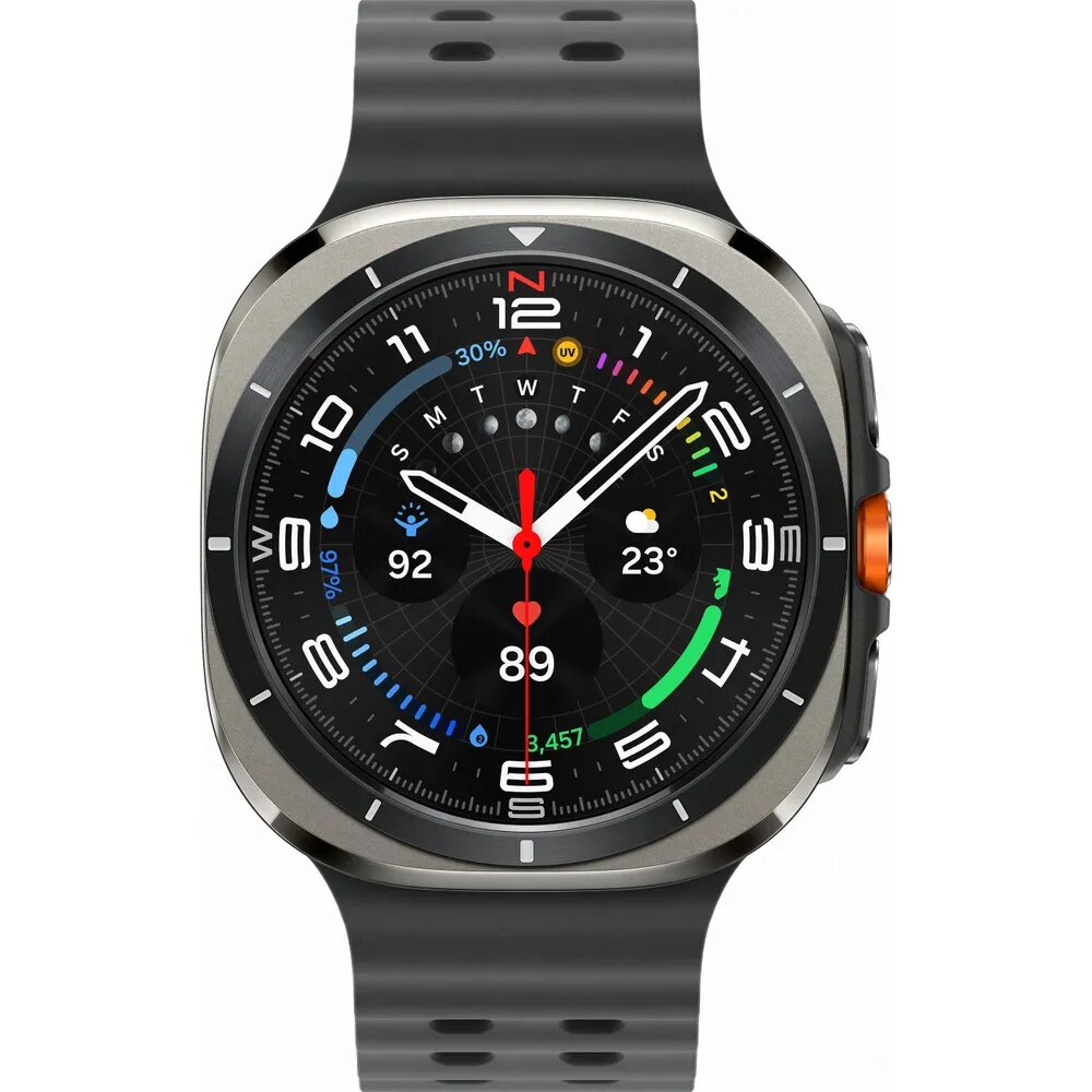 Умные часы Samsung Galaxy Watch Ultra, 47 мм, Wi-Fi+LTE, Titanium Silver (Серебряный титан), ремешок Marine