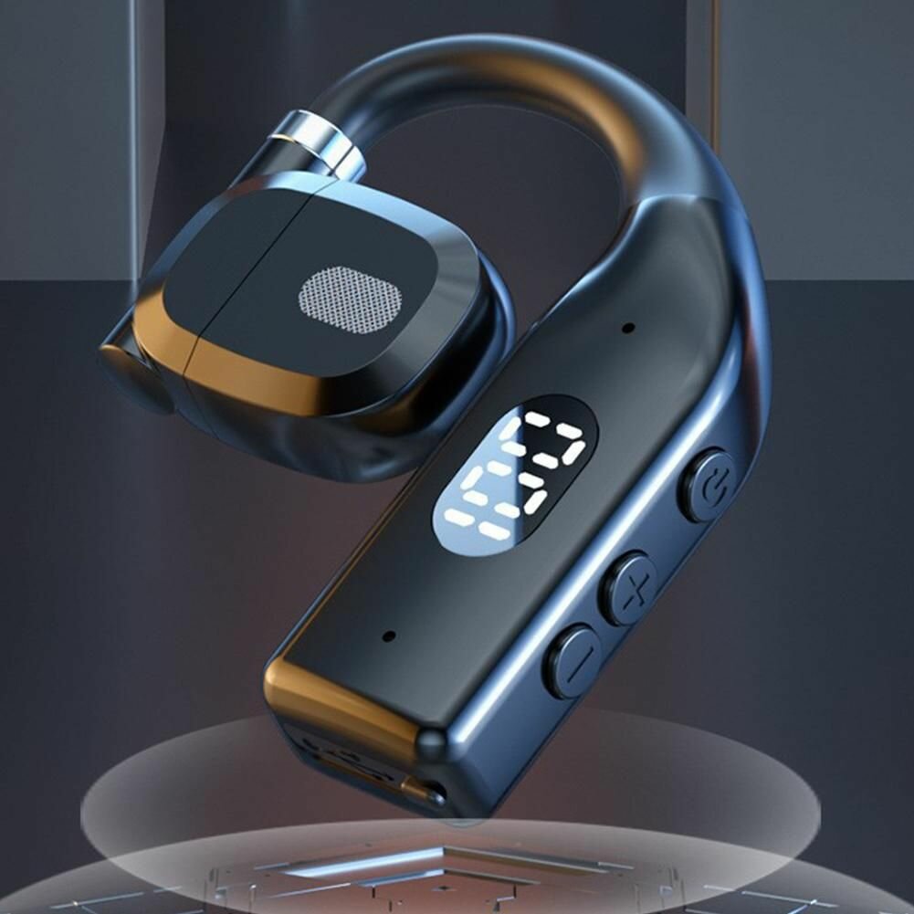 1 шт. беспроводные Bluetooth-наушники, светодиодный дисплей, с микрофоном, для вождения