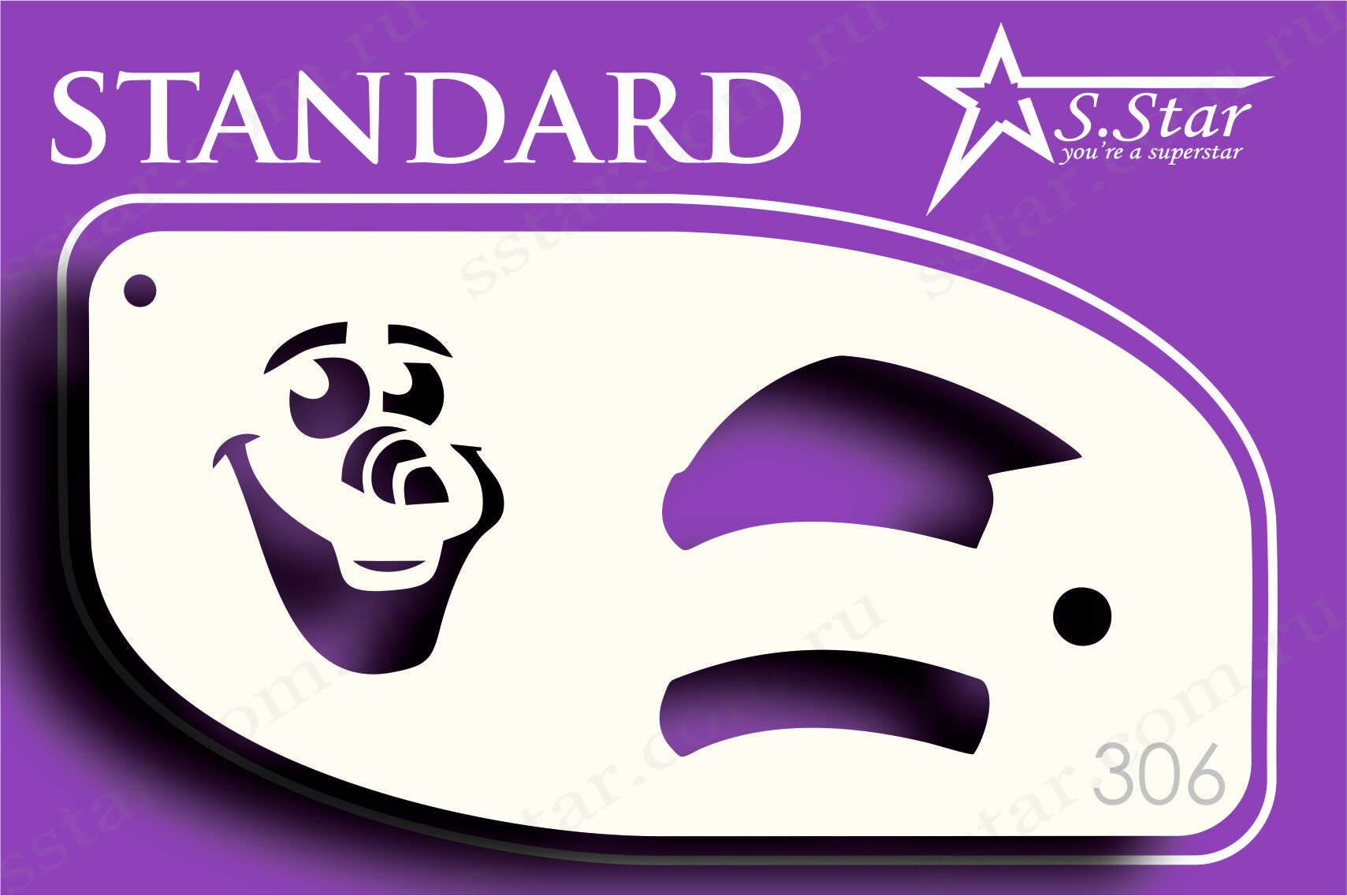 Трафарет для аквагрима постоянного пользования, олаф