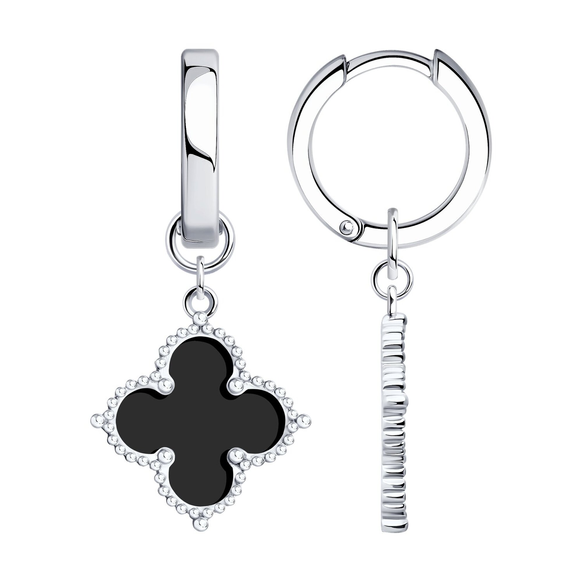 Серьги трансформеры, серебро, 925 проба, родирование, эмаль