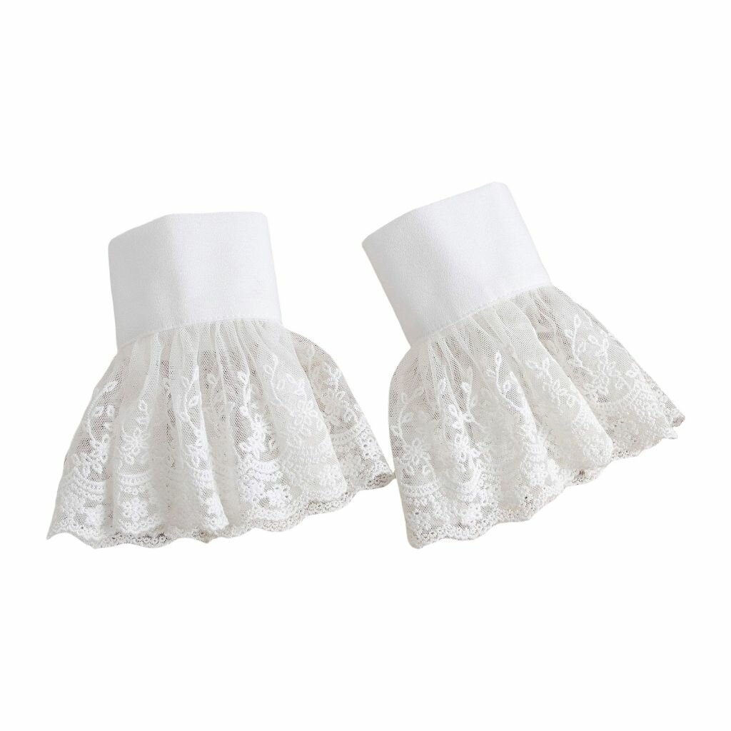 (1 пара) Декоративные накладные рукава с кружевной каймой