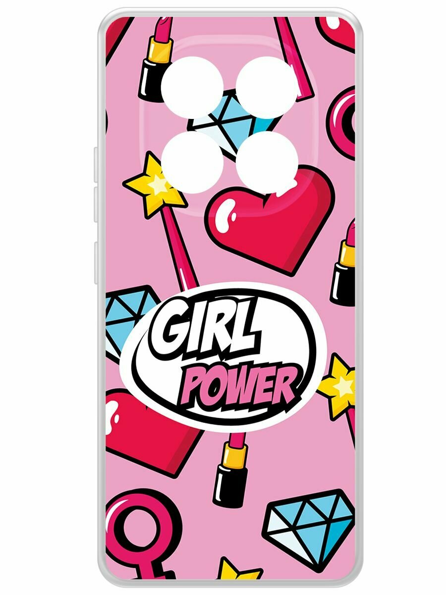 Чехол-накладка Krutoff Clear Case Girl Power для Xiaomi Redmi Note 14 Pro 5G/Poco X7