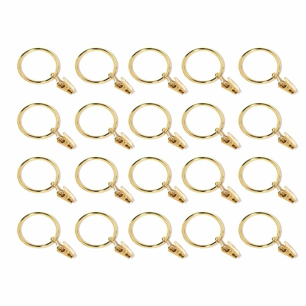 Набор из 20 колец для штор с зажимами