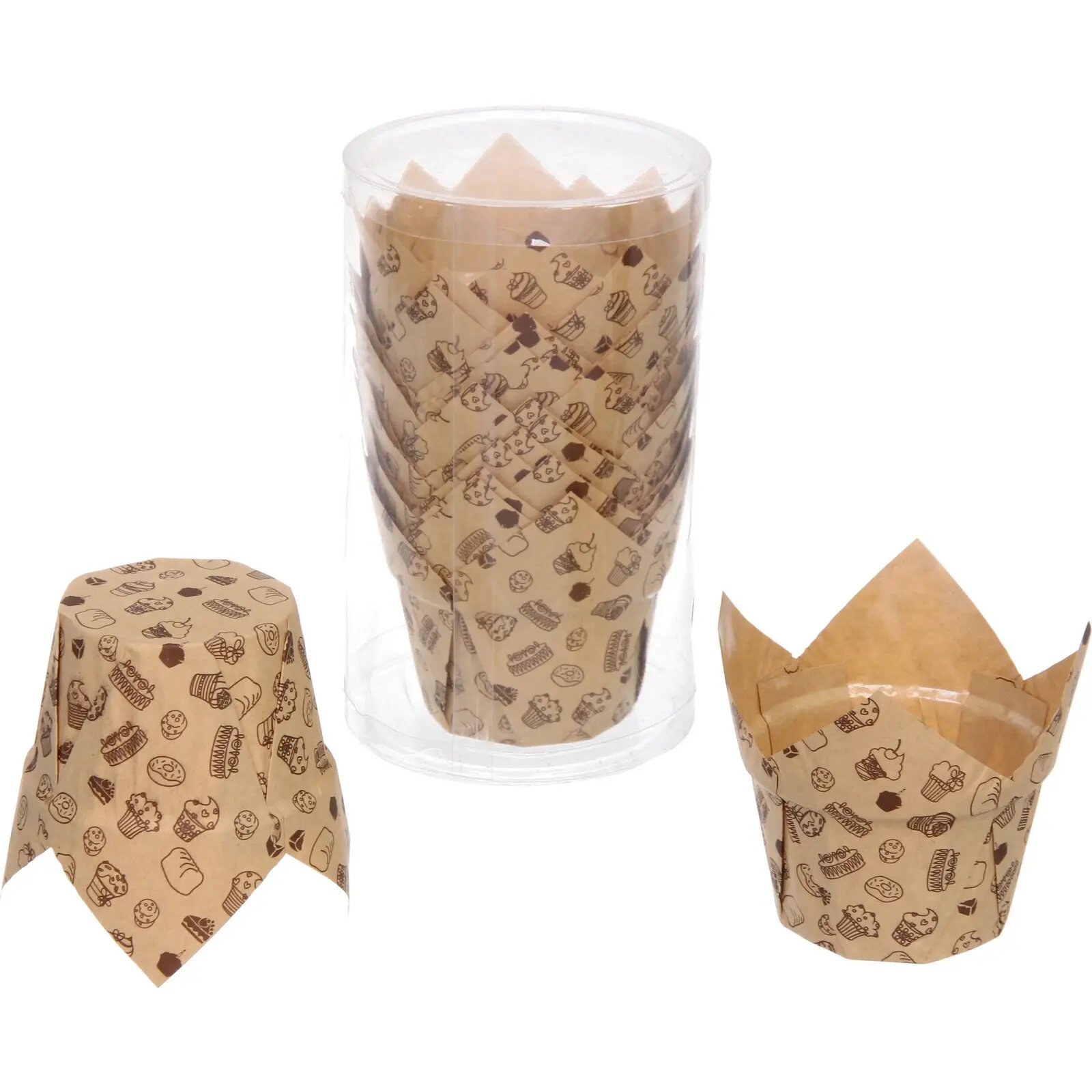 Форма для выпечки кексов 20шт «Сupcake», 5*8см, бумажные, коричневые