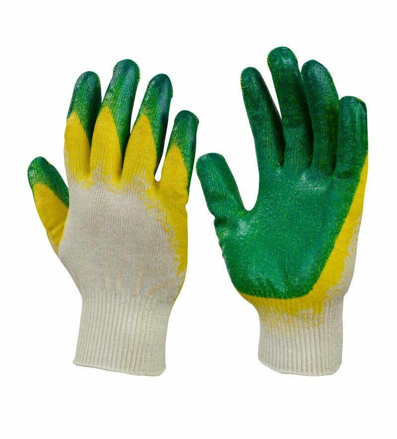 Перчатки ХБ с двойным латексным обливом, 1 пара