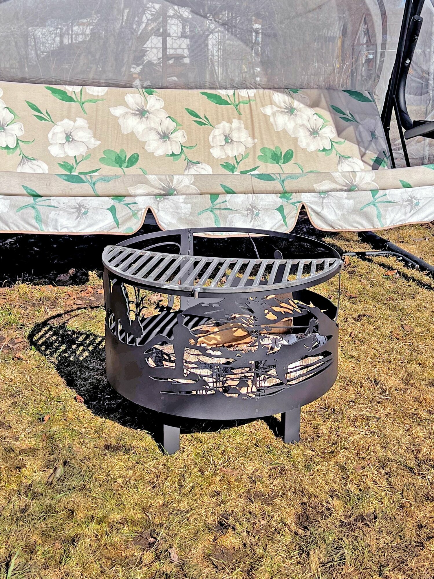 Костровая чаша Рыбалка+Решетка Гриль 60 см 0,3 см