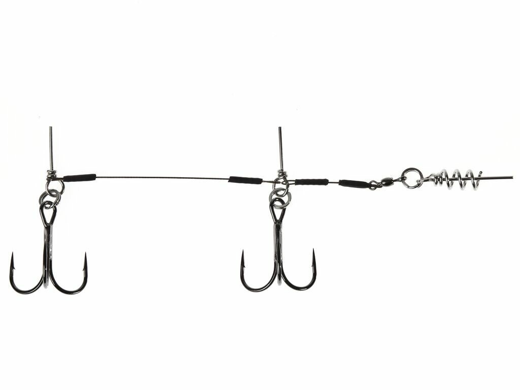 Оснастка стал. Lucky John STINGER SSW 1х7 3,5+8,0cm, оснащенная тройником №01/0 1шт. поводки для рыбалки
