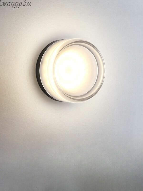 Простой акриловый круглый настенный светильник, 7 Вт