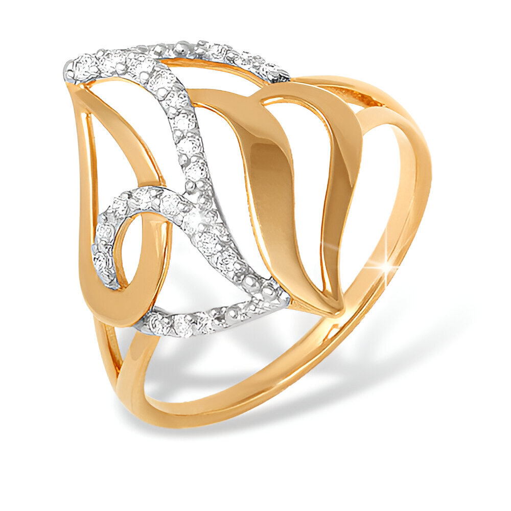 Кольцо, красное золото, 585 проба, фианит