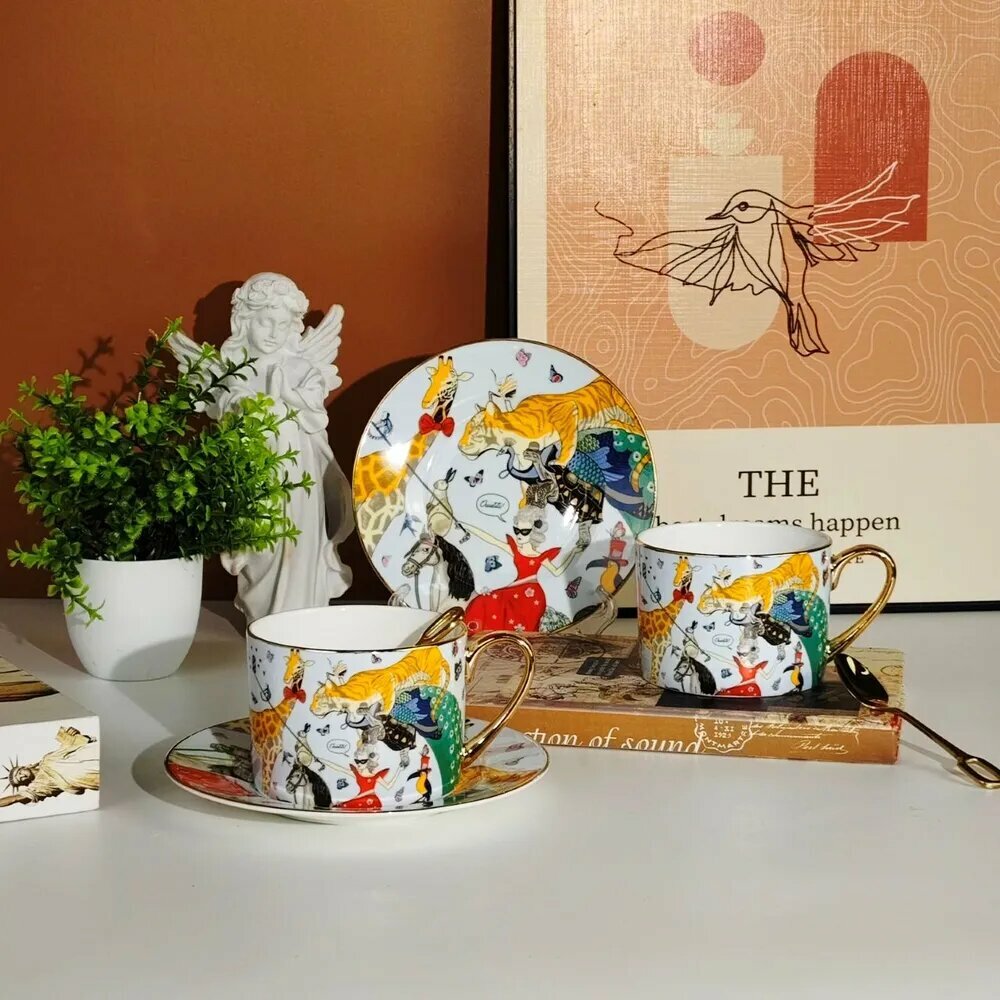 Сервиз кофейный "Цирк мечты", 2 персоны, 3D эффект, костяной фарфор, 6 предметов, кофейный сервиз, Кофейный сервиз,2,2,6,6, Костяной фарфор, Костяной фарфор,3D-эффект,3D-эффект,1SKU1701218