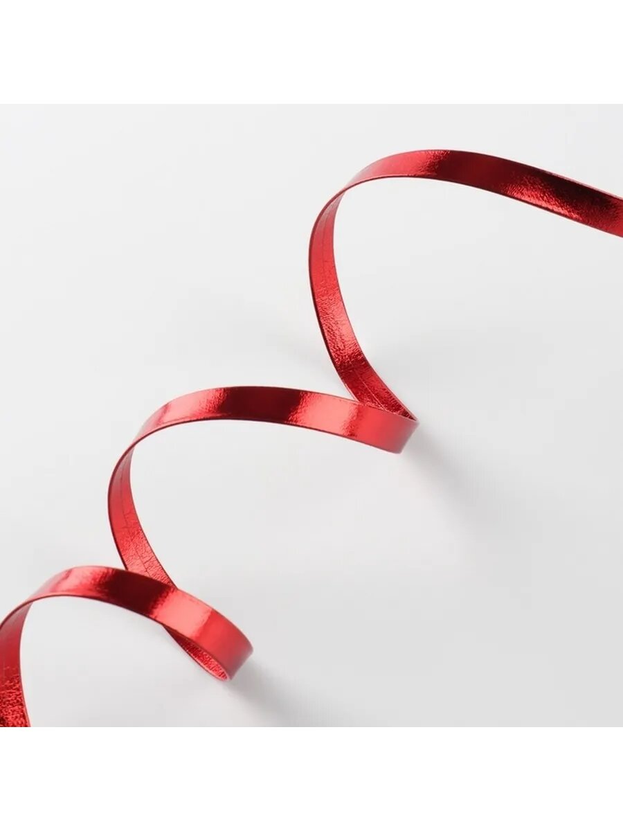 Красная кожаная косая бейка 8мм 10м