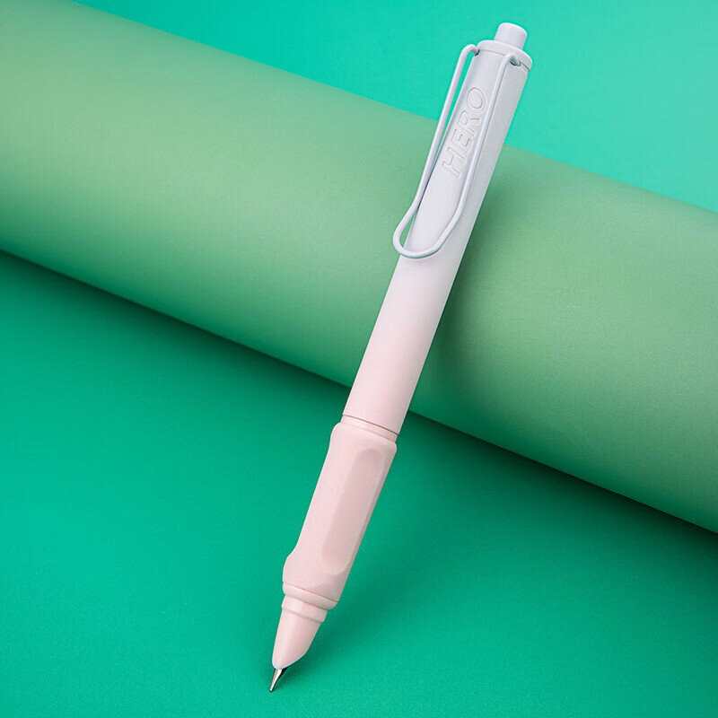 HERO Fountain Pen 1356 Fruit Tea Series, Push-Button Ergonomic Colorful Daily Writing Pen for Elementary School Students' Handwriting Practice, Automatic Ink Pen, EF Nib, Gradient Pink