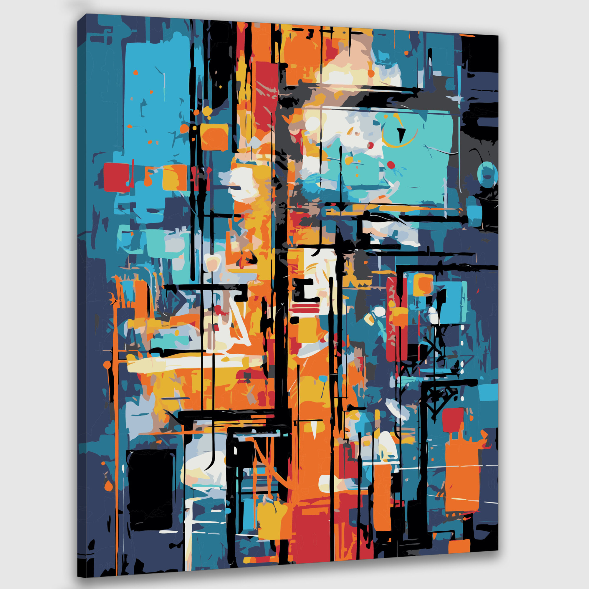 Картина по номерам 40x50 см, современная городская фре, граффити, яркие цвета, динамичность, сложные детали, текстуры